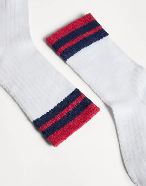 Brunello Cucinelli Rib-knit Striped Socks