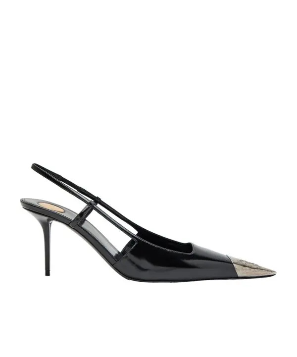 Saint Laurent Jeanne 75 Patent Leather Slingback Pumps