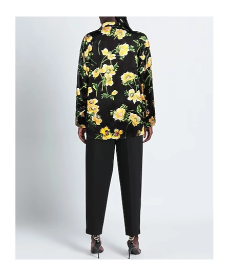 Balenciaga Floral Print Satin Jacquard Logo Shirt