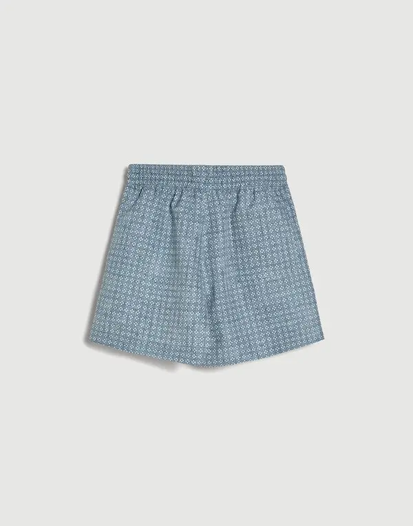 Brunello Cucinelli Patterned Techno Fabric Swim Shorts With Logo