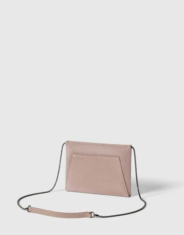 Brunello Cucinelli Bc Duo Pochette In Suede With Precious Chain