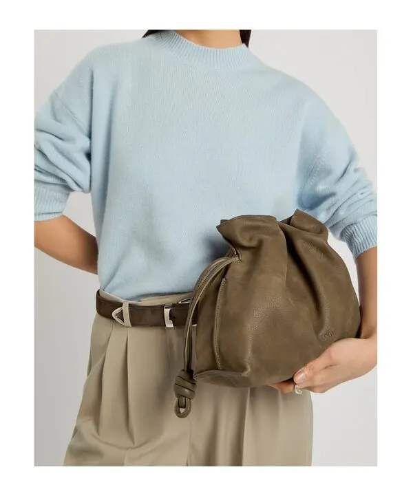 Loewe Drawstring Clutch - Brown