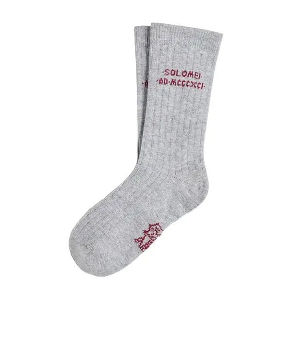 Brunello Cucinelli Cotton Knit Socks With Intarsia