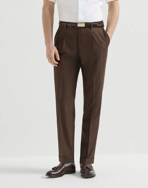 Brunello Cucinelli Virgin-wool And Cashmere Trousers With Pleat