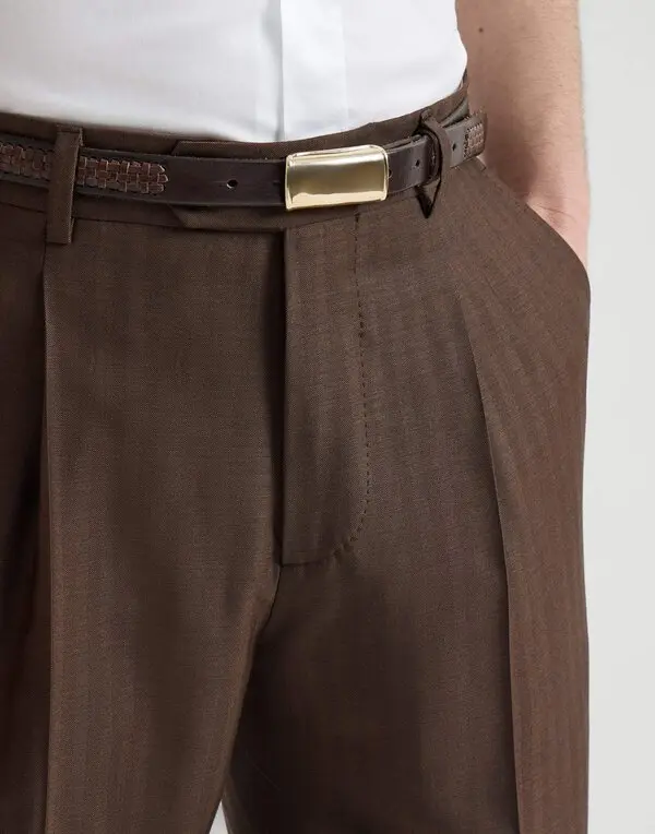 Brunello Cucinelli Virgin-wool And Cashmere Trousers With Pleat