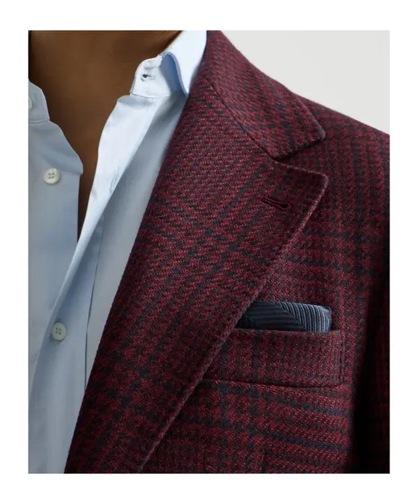 Brunello Cucinelli Silk Chevron Pocket Square - Blue