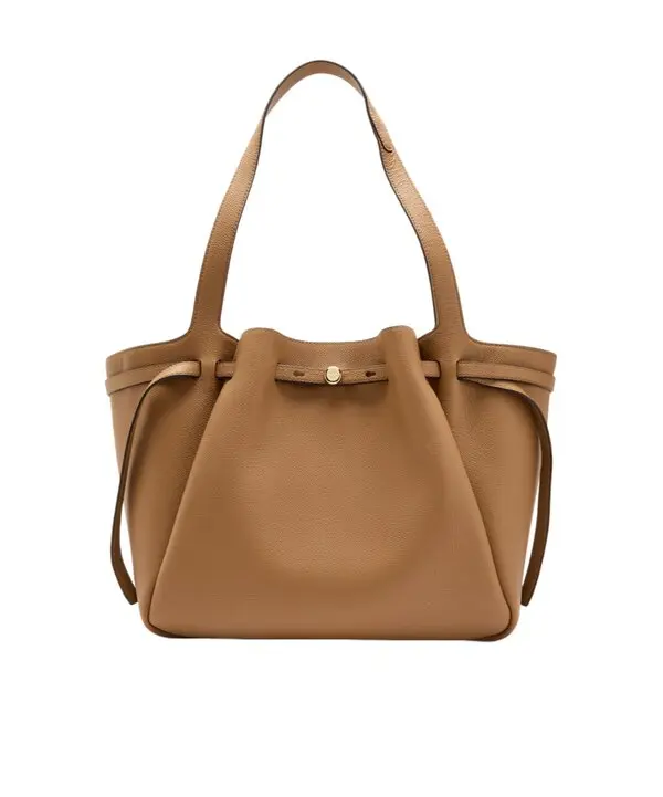 Tory Burch Romy Grained Leather Tote Bag - Brown