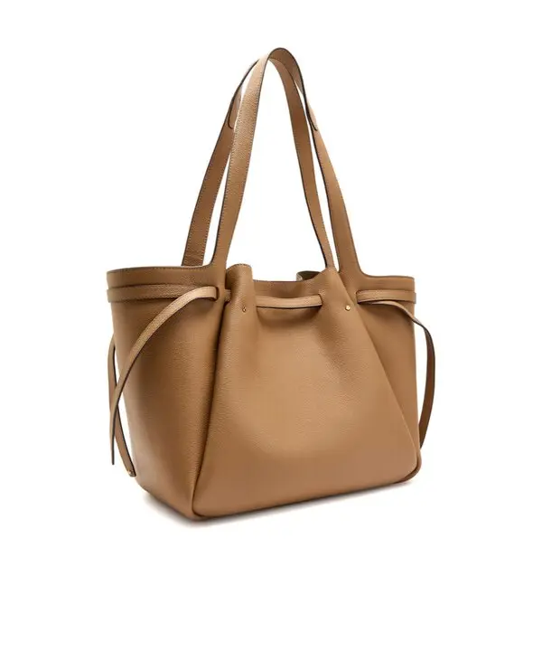 Tory Burch Romy Grained Leather Tote Bag - Brown