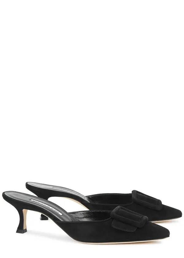 Manolo Blahnik Maysale 50 Suede Mules