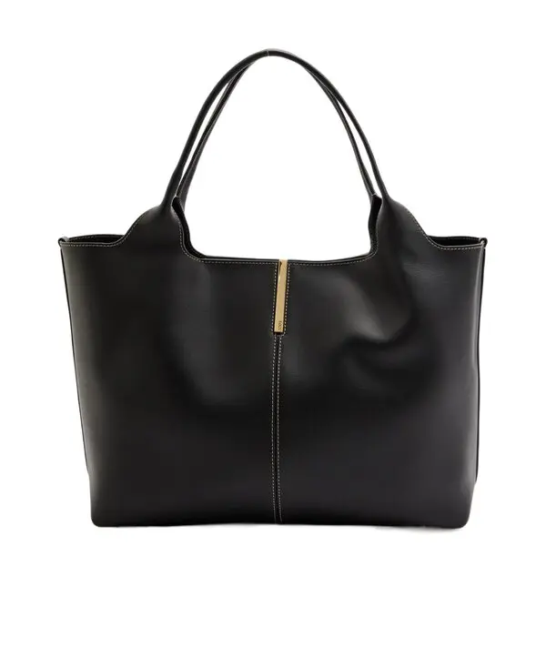 TOD'S Small Leather Tote Bag - Black