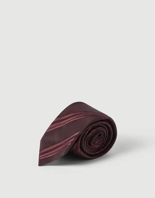 Brunello Cucinelli Textured Striped Silk Tie