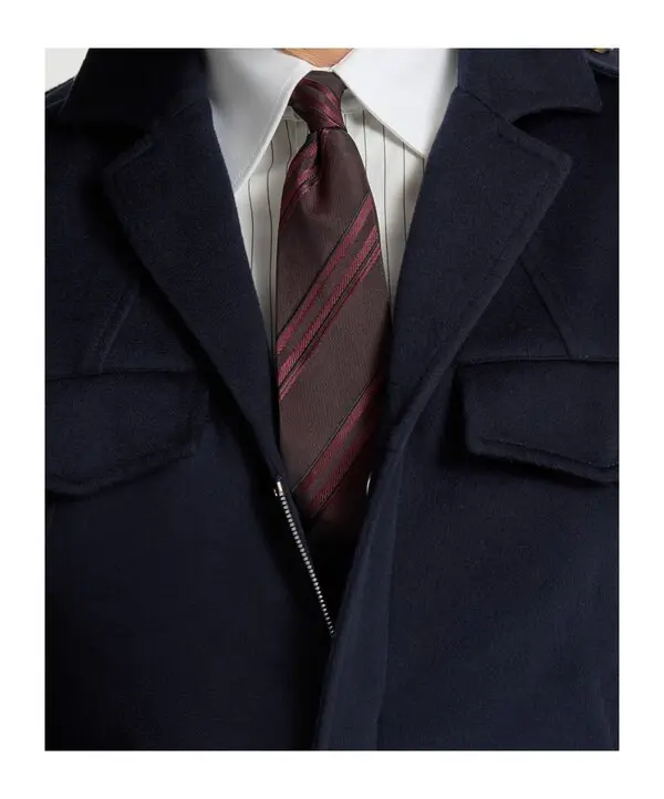 Brunello Cucinelli Textured Striped Silk Tie