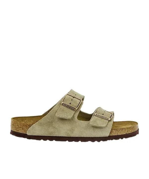 BIRKENSTOCK Arizona Taupe Suede Sliders