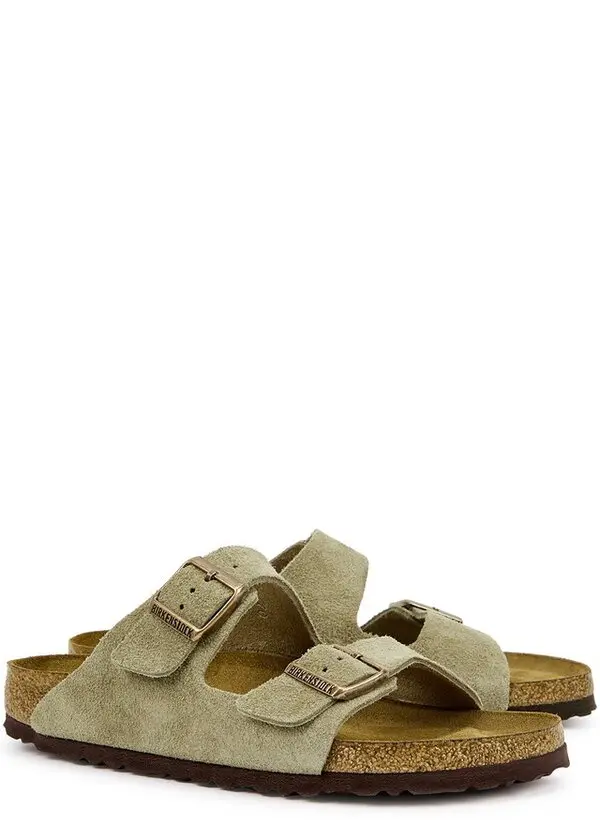 BIRKENSTOCK Arizona Taupe Suede Sliders