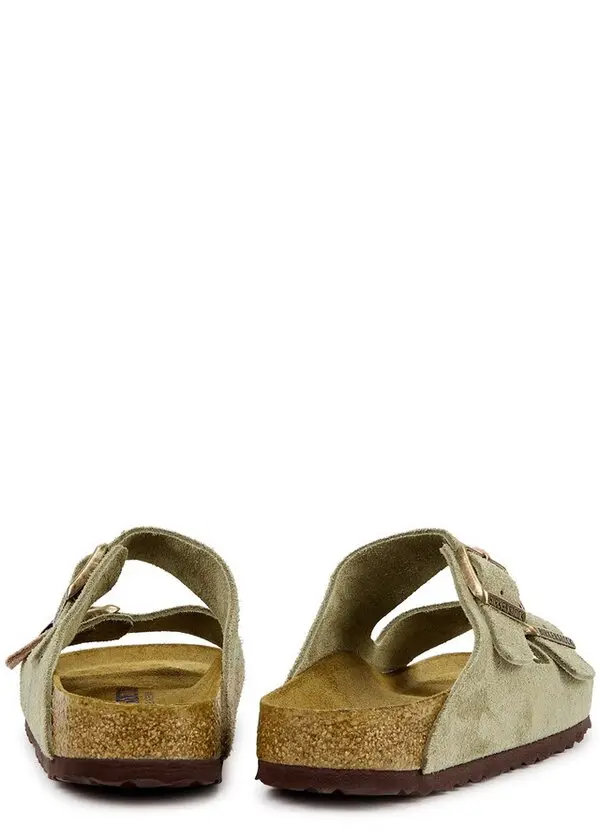 BIRKENSTOCK Arizona Taupe Suede Sliders