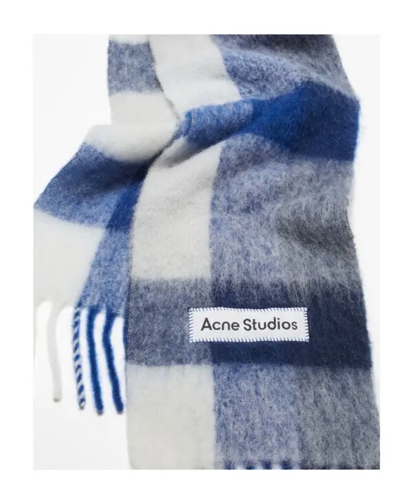 Acne Studios Fringed Edge Checked Scarf