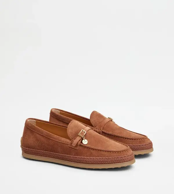 TOD'S Suede Loafers With Mini Pin-buckle