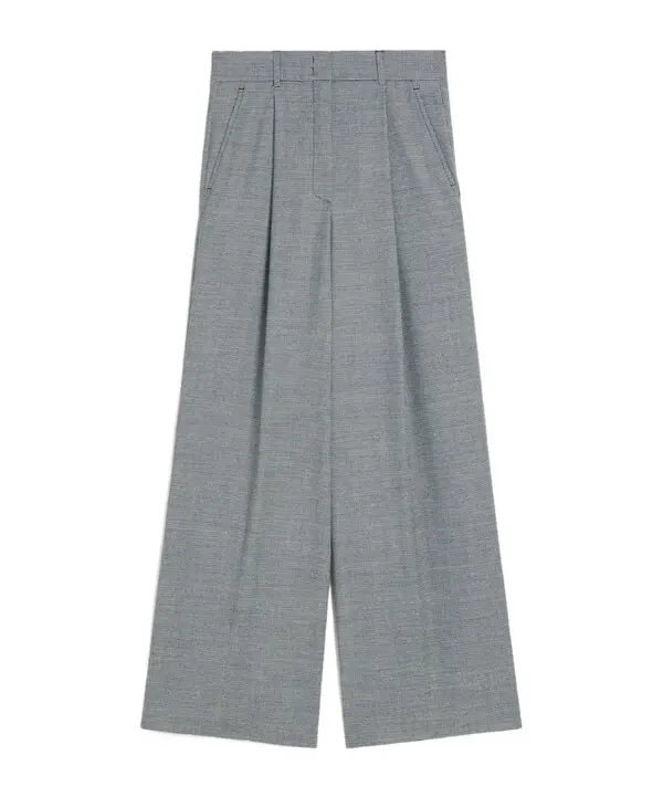Max Mara Wool Flannel Wide-leg Pants