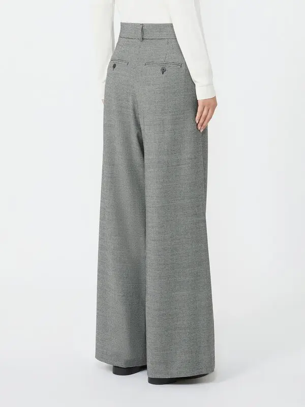 Max Mara Wool Flannel Wide-leg Pants