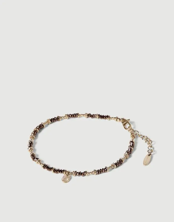 Brunello Cucinelli Brown-hematite And Sterling Silver Anklet