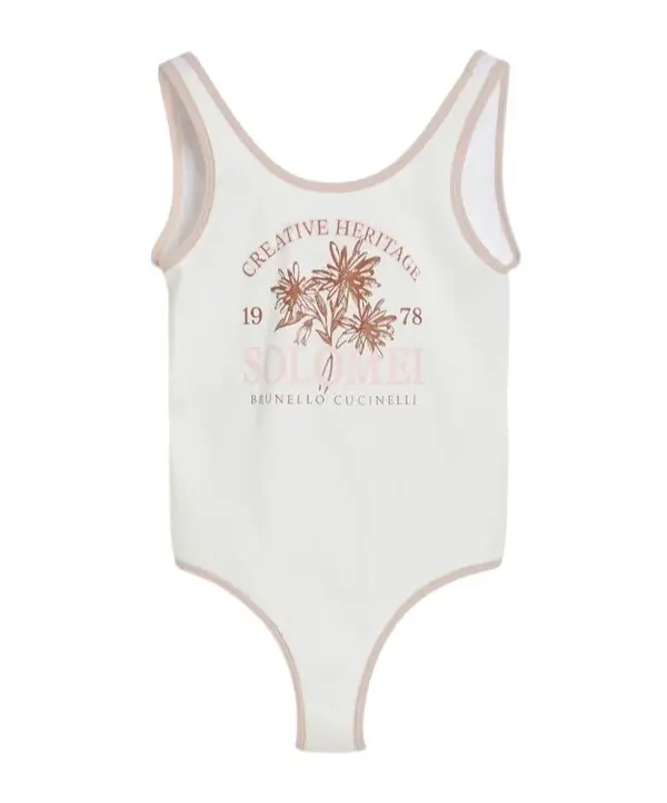 Brunello Cucinelli Graphic Print Swimsuit - White