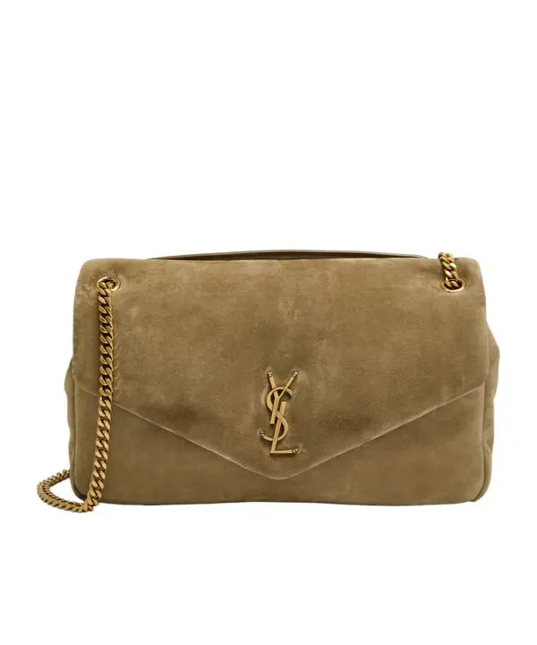 Saint Laurent Calypso Large Padded Suede Shoulder Bag