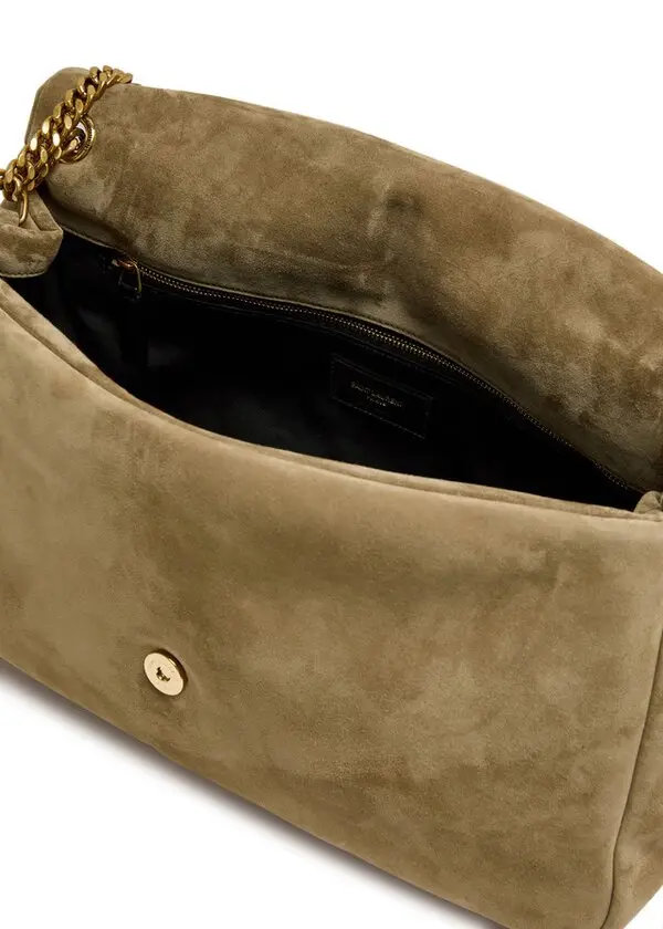 Saint Laurent Calypso Large Padded Suede Shoulder Bag