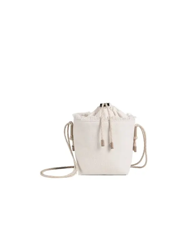 Brunello Cucinelli Canvas And Techno Cotton Taffeta Bucket Bag