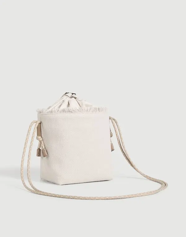 Brunello Cucinelli Canvas And Techno Cotton Taffeta Bucket Bag