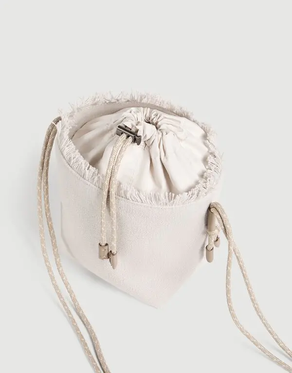 Brunello Cucinelli Canvas And Techno Cotton Taffeta Bucket Bag
