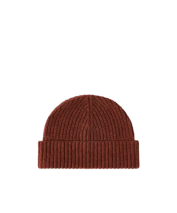 Brunello Cucinelli Cashmere English Rib Knit Beanie Hat