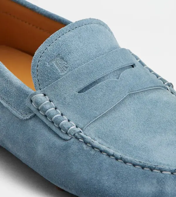 TOD'S Gommino Bubble Penny-strap Loafers - Light Blue