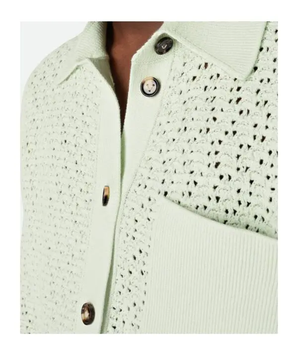 Bottega Veneta Cotton Crochet Knit Shirt