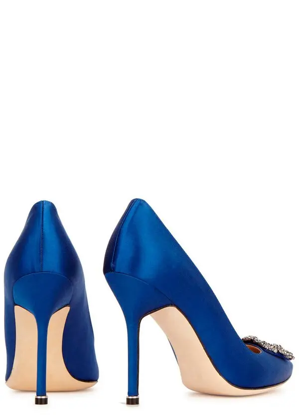 Manolo Blahnik Hangisi 105 Silk-satin Pumps