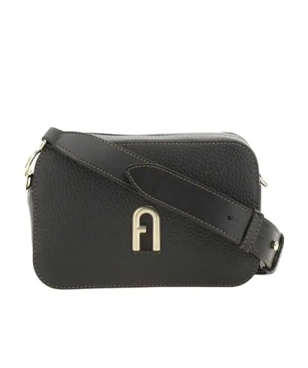 Furla Logo Plaque Zipped Mini Crossbody Bag - Black