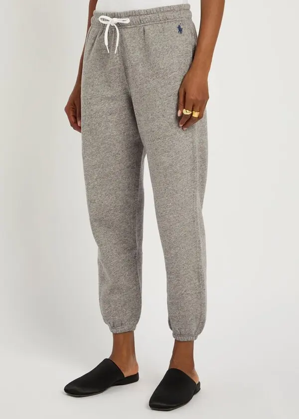 Polo Ralph Lauren Logo Embroidered Cotton Blend Sweatpants - Gray