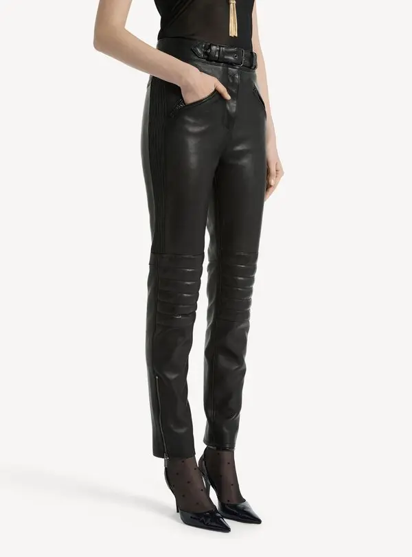 Balmain Lambskin Biker Trousers