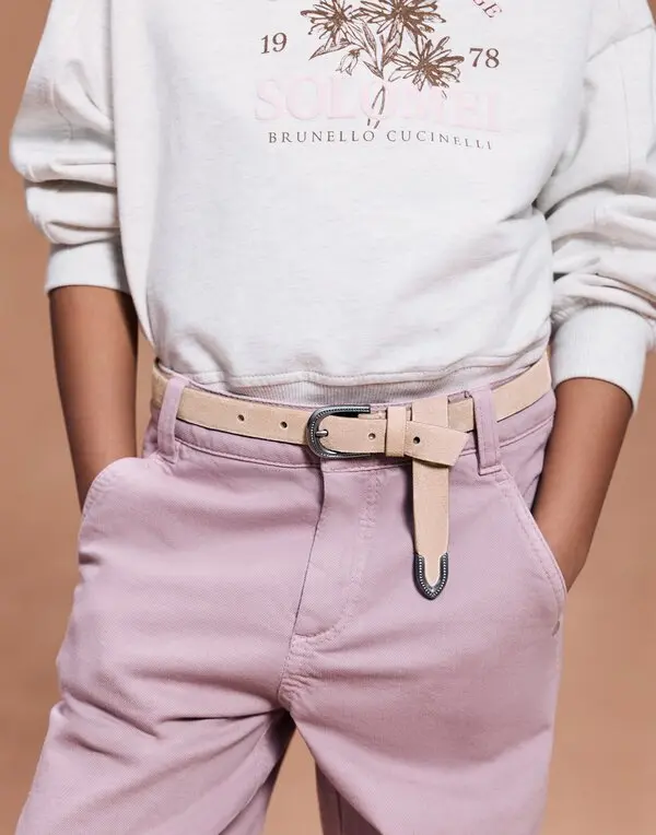 Brunello Cucinelli Suede Belt With Metal Buckle
