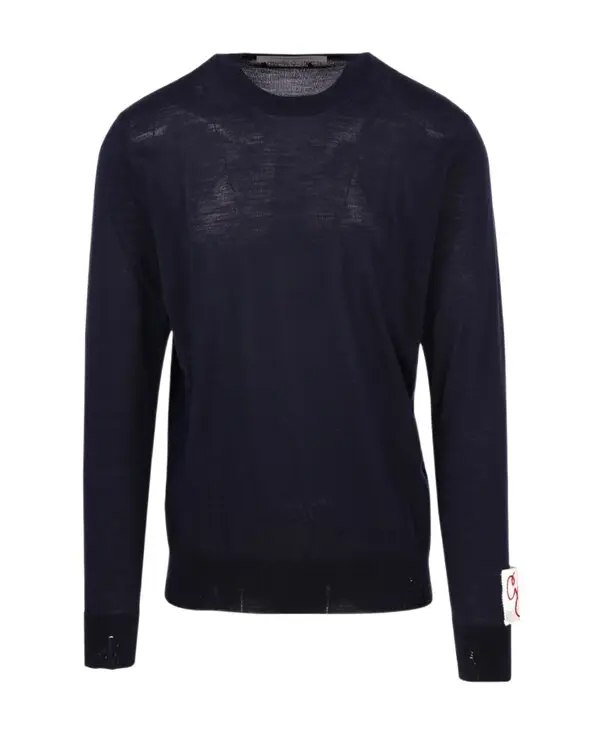 GOLDEN GOOSE Logo Patch Wool Jumper - Black