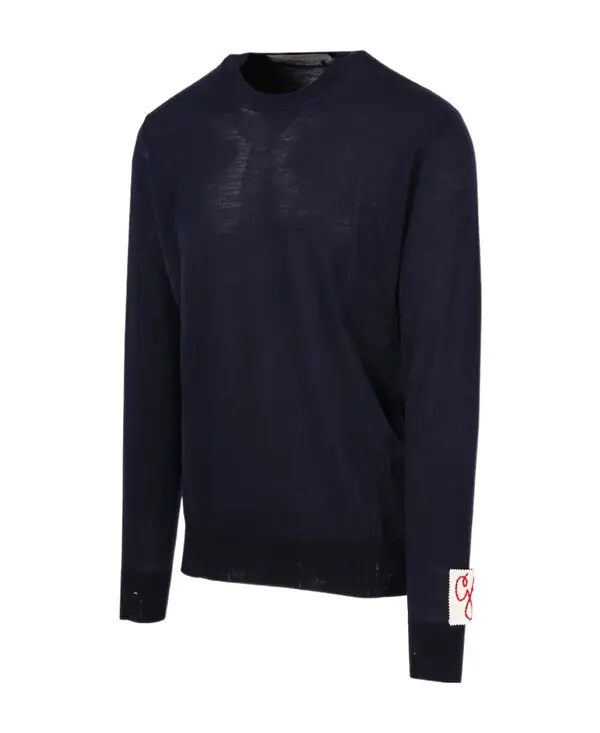GOLDEN GOOSE Logo Patch Wool Jumper - Black