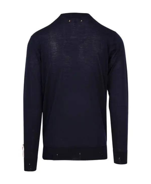 GOLDEN GOOSE Logo Patch Wool Jumper - Black
