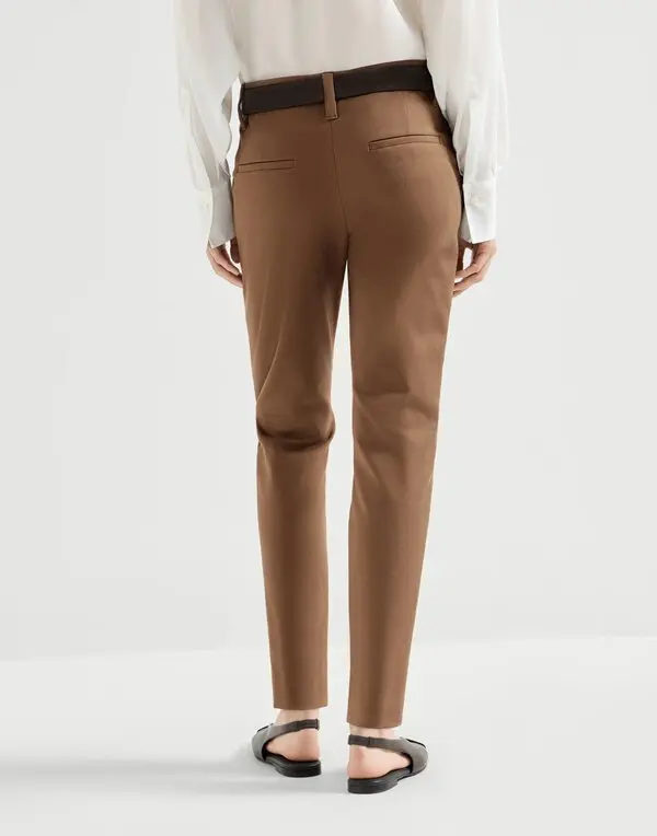 Brunello Cucinelli Stretch Cotton Slim Fit Trousers