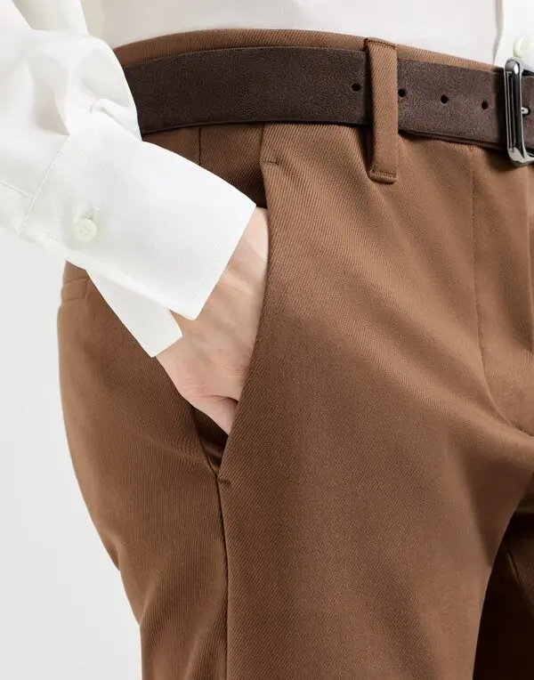 Brunello Cucinelli Stretch Cotton Slim Fit Trousers