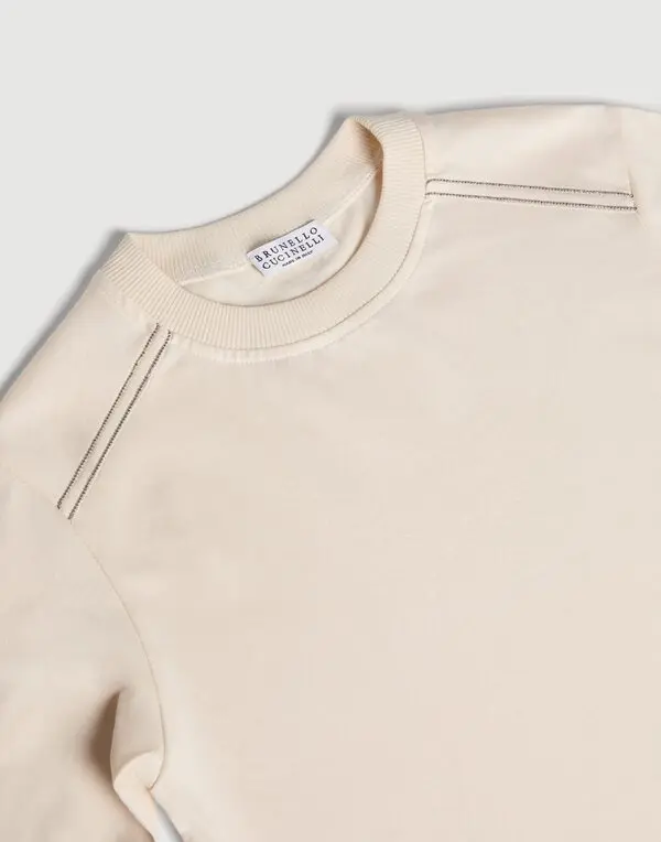 Brunello Cucinelli Cotton Jersey Long Sleeve T-shirt With Monili