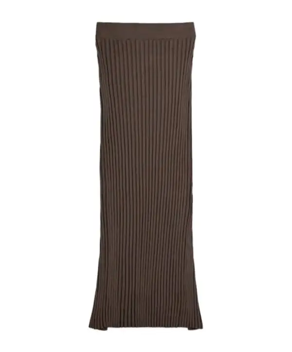 TOD'S Slit Midi Skirt - Brown