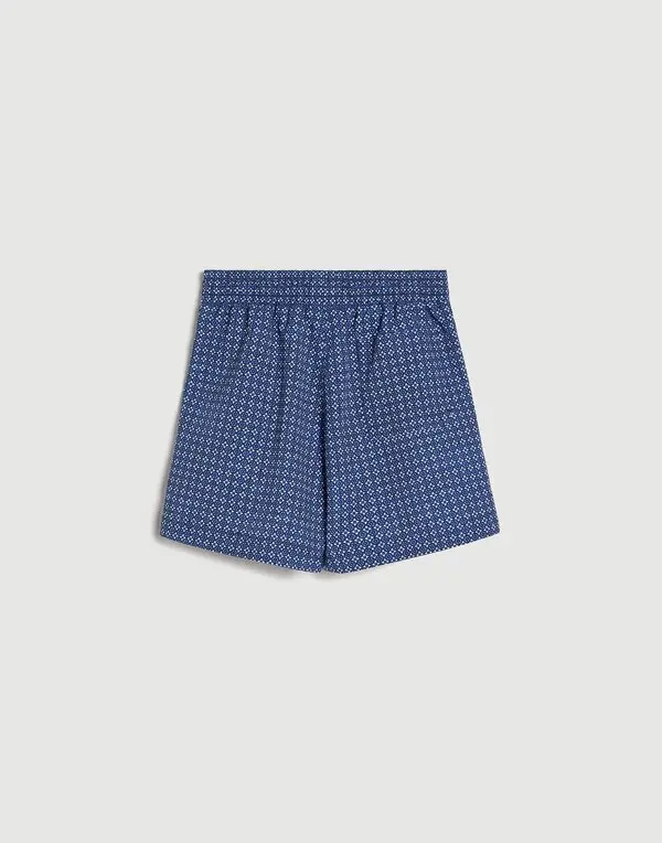 Brunello Cucinelli Patterned Techno Fabric Swim Shorts With Logo