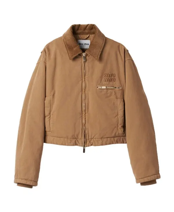 Miu Miu Garment-dyed Gabardine Blouson Jacket