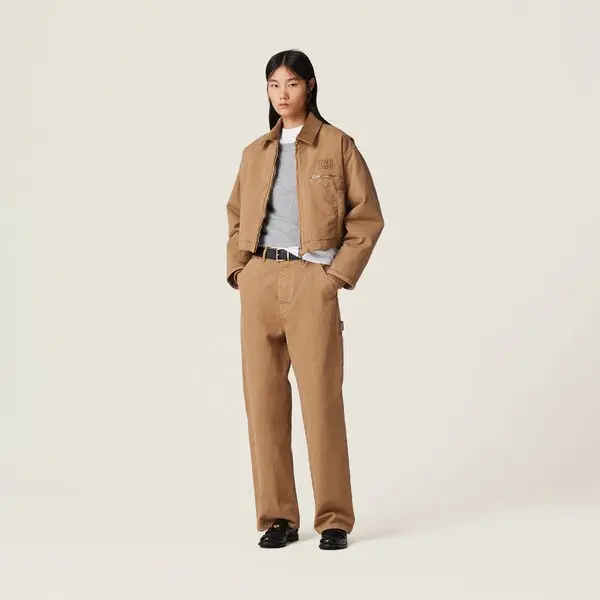 Miu Miu Garment-dyed Gabardine Blouson Jacket