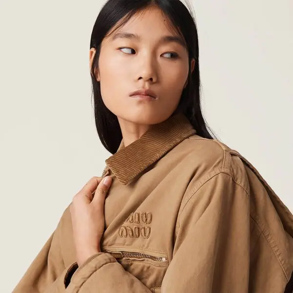 Miu Miu Garment-dyed Gabardine Blouson Jacket