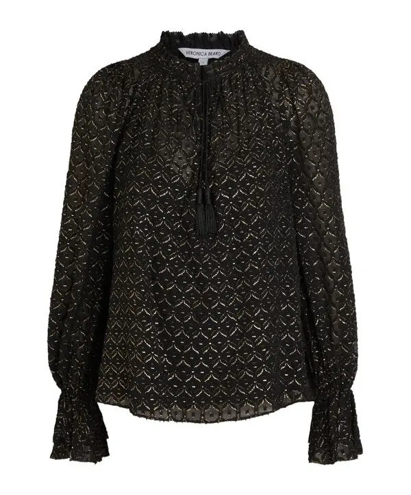 Veronica Beard Maxime Fil Coupé Chiffon Blouse